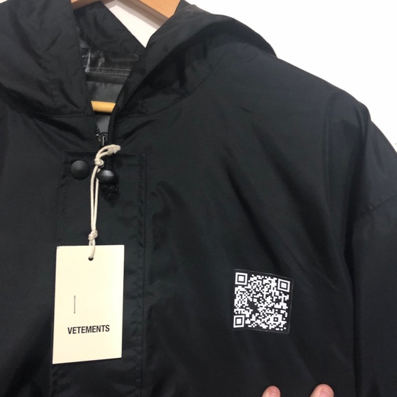 Vetements | Jackets & Coats | Vetements Qr Rain Jacket | Poshmark